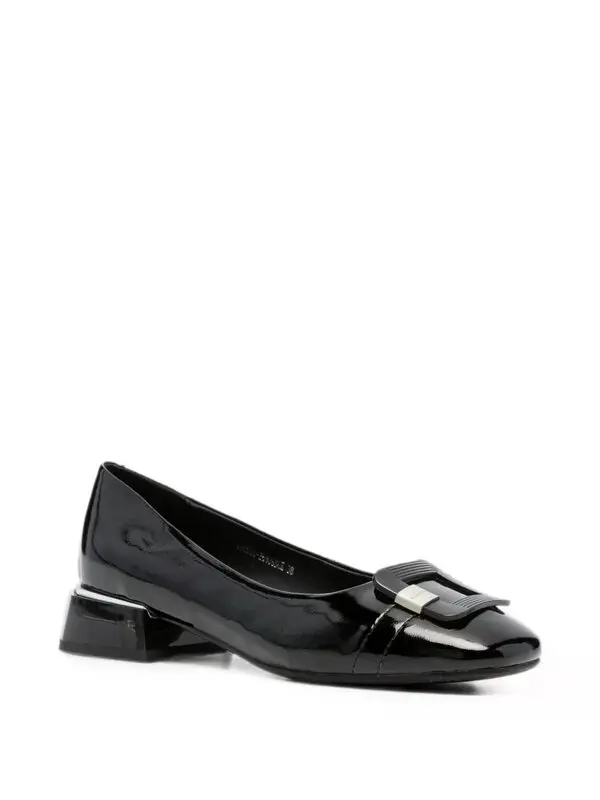 LINDA BAUMANN Buckle-detail Block-heel Pumps - Black