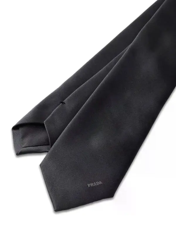 Prada Silk Neck Tie - Grey
