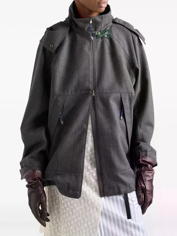 Prada Mélange Hopsack Wool Jacket