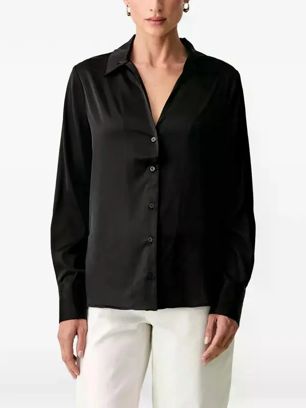 Guess Satin-finish Long-sleeve Shirt - Black
