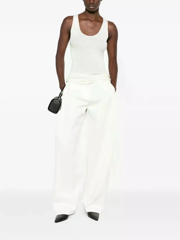 THE ROW Danel Ribbed-knit Top - Neutrals