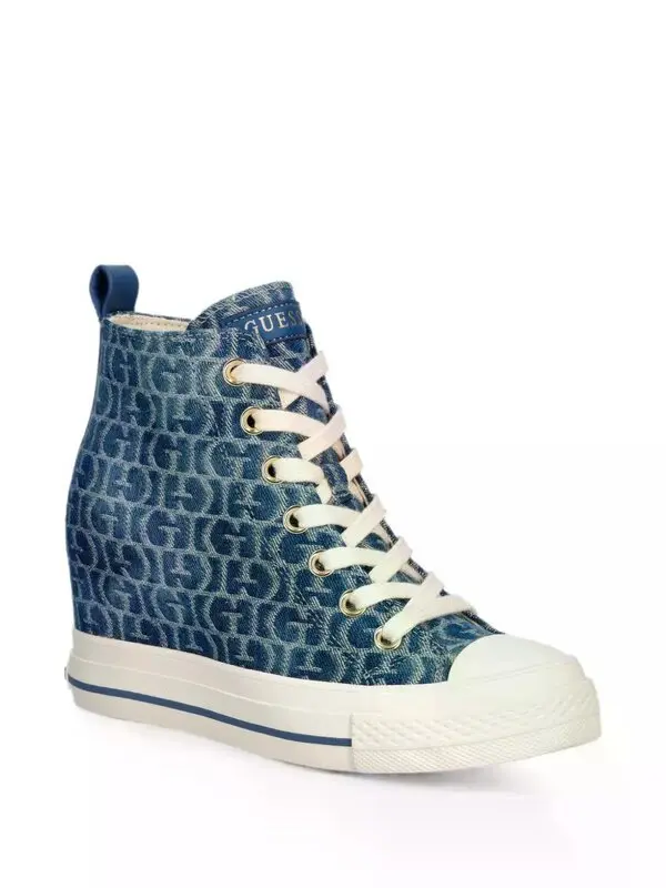 Guess Sundae Logo-print Sneakers - Blue