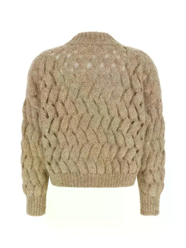 Brunello Cucinelli Dazzling Waves Openwork Sweater