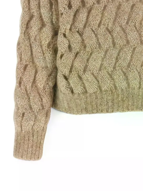 Brunello Cucinelli Dazzling Waves Openwork Sweater