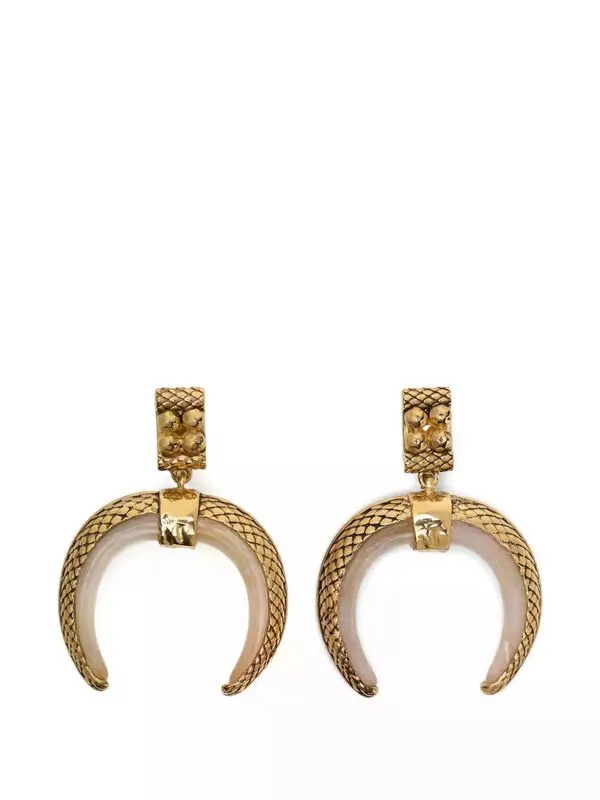 Roberto Cavalli Moon-shaped Snake-effect Earrings - Gold