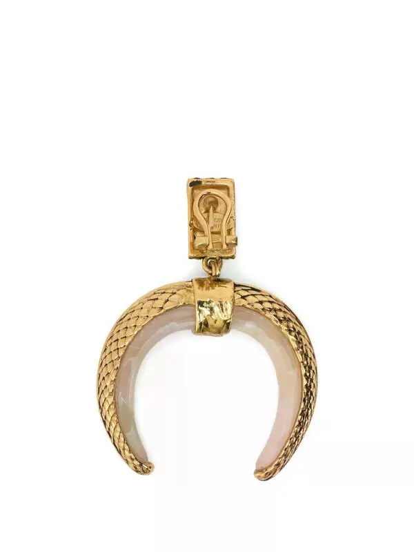 Roberto Cavalli Moon-shaped Snake-effect Earrings