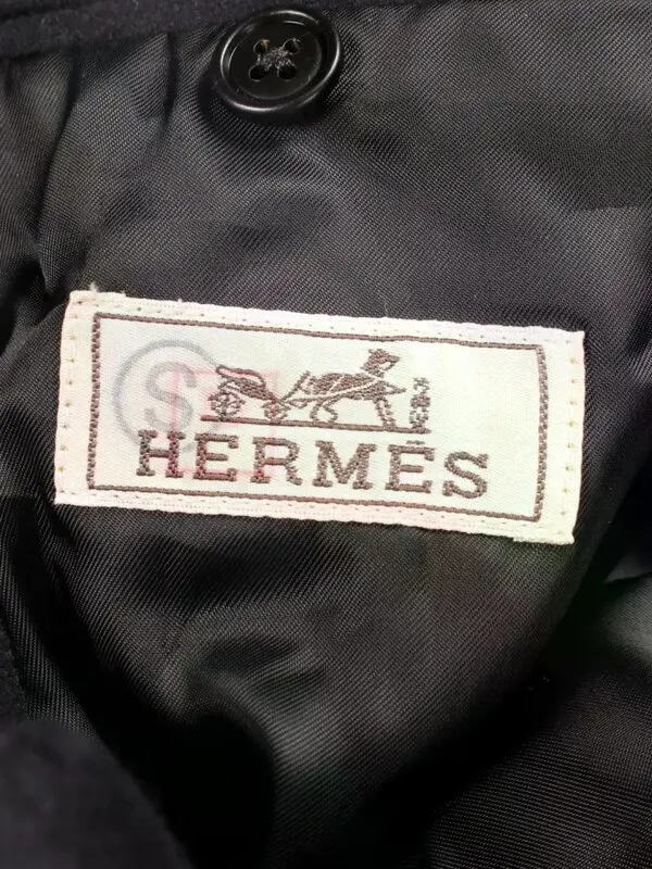 Hermès Calf Leather-patch Cashmere Jacket