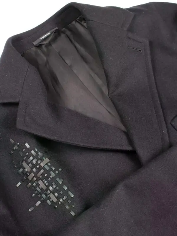 Hermès Calf Leather-patch Cashmere Jacket