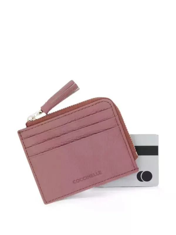 COCCINELLE Small Tassel Pebbled-leather Cardholder