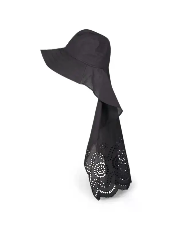 Cédric Charlier Broderie-anglaise Hat - Black