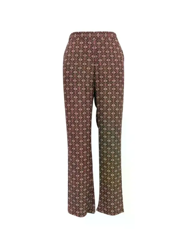 Theory Printed Straight-leg Trousers - Brown