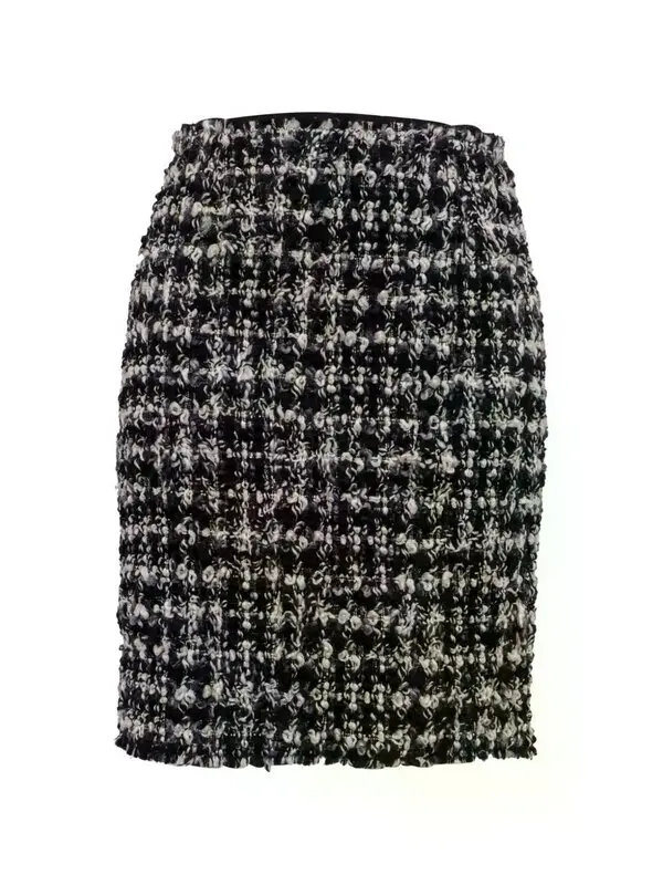 LANVIN 2011 Bouclé Tweed Skirt - Black