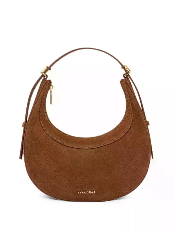 COCCINELLE Mini Whisper Suede Crescent Shoulder Bag - Brown