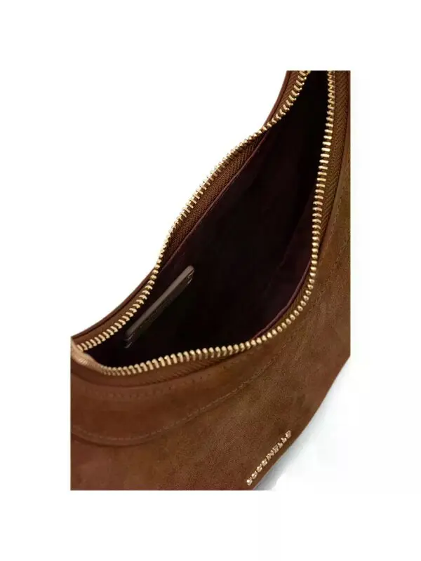 COCCINELLE Mini Whisper Suede Crescent Shoulder Bag - Brown