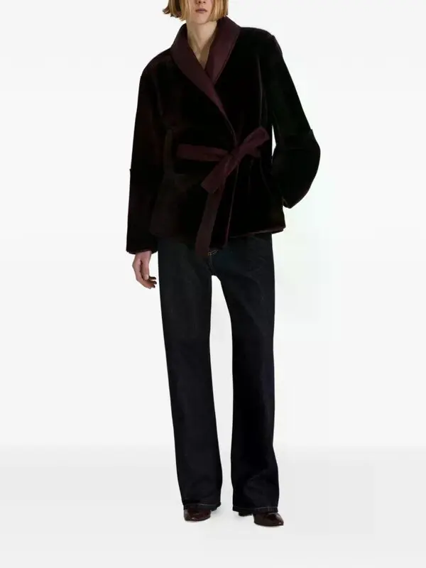 Alberta Ferretti Belted Sheepskin Coat