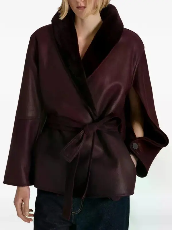Alberta Ferretti Belted Sheepskin Coat