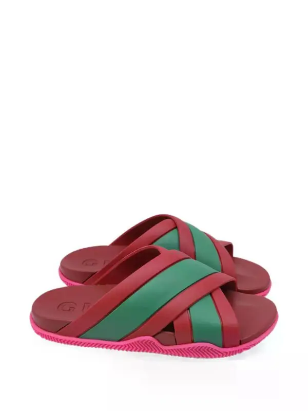 Gucci Web Criss-cross Slide Sandals
