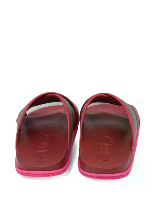 Gucci Web Criss-cross Slide Sandals - Red