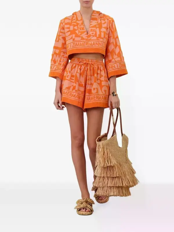 Zimmermann Logo-print Towelling Shorts