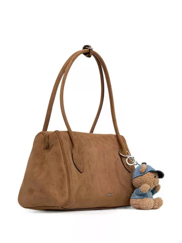 Dkny Amelie Bear-charm Suede Tote Bag - Brown