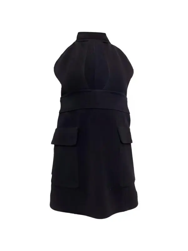 Saint Laurent Turtleneck Cut-out Mini Dress - Black