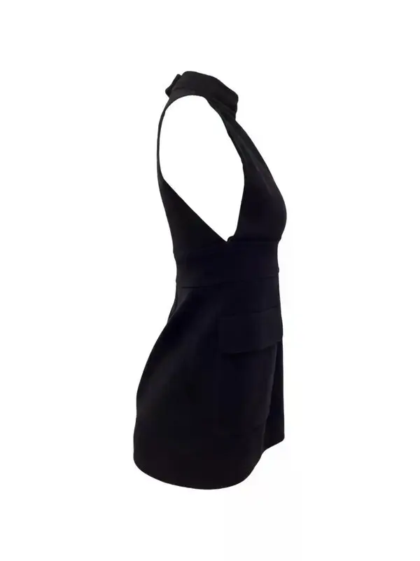 Saint Laurent Wool Cut-out Turtleneck Mini Dress