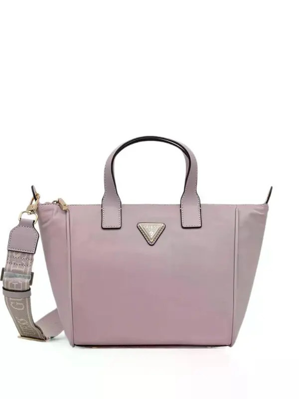 Guess Logo Plaque Tote Bag - Purple