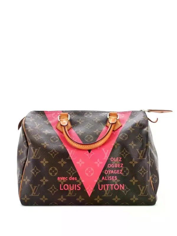 LOUIS VUITTON Speedy Handbag Limited Edition V Monogram Canvas 30 Satchel - Brown