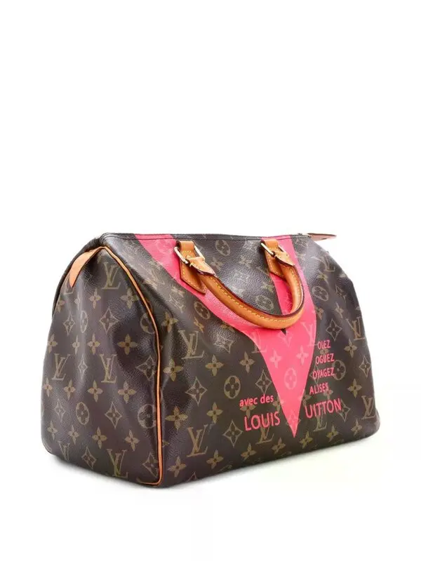 LOUIS VUITTON Speedy Handbag Limited Edition V Monogram Canvas 30 Satchel - Brown