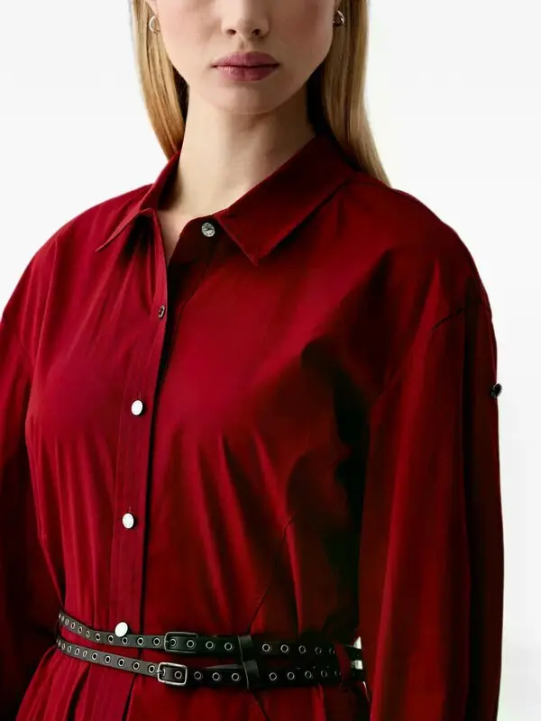 Dkny Belted Button-down Midi Shirt Dress