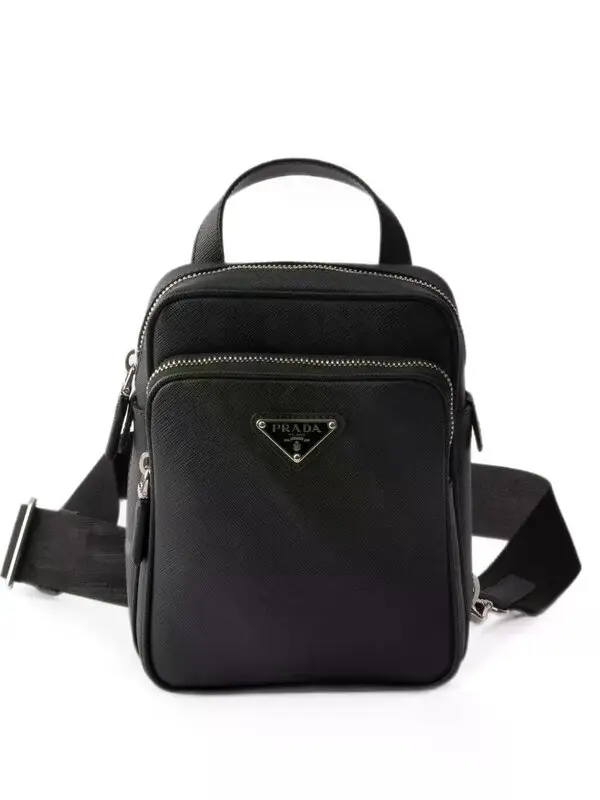 Prada Saffiano Leather Mini One-shoulder Backpack - Black