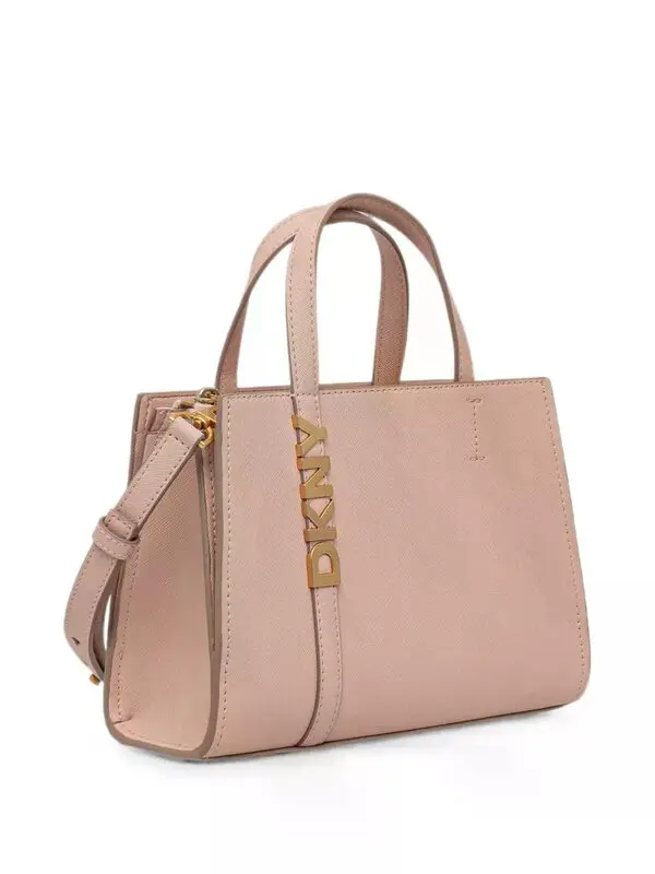 Dkny Avril Logo-plaque Leather Tote Bag - Pink