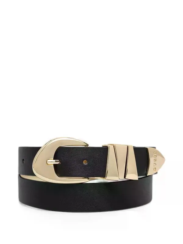 Guess Logo-engraved Buckle Belt - Black