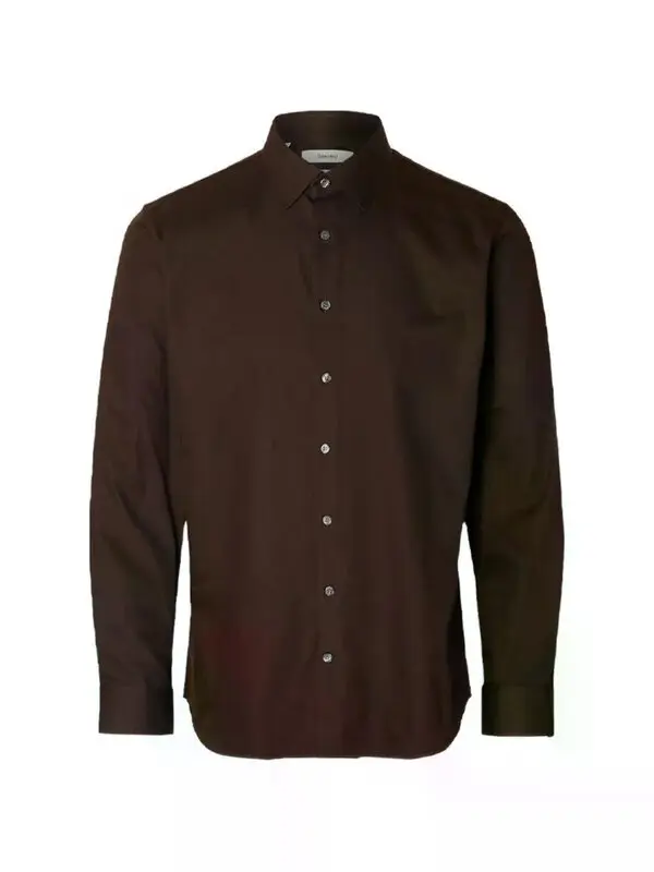 SELECTED Slim-fit Shirt - Brown