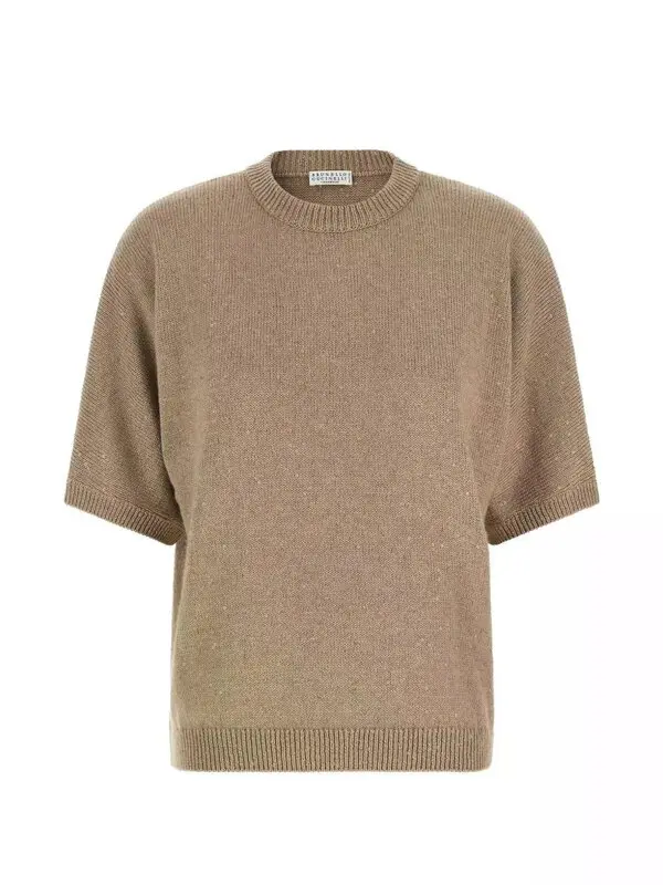Brunello Cucinelli Sequin-embellished Diamante Sweater - Neutrals