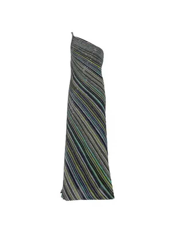 Missoni One-shoulder Sequin Maxi Dress - Blue