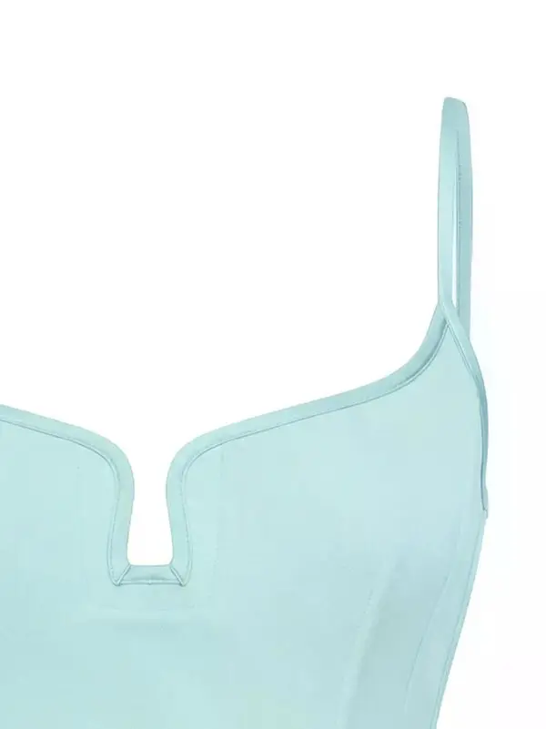 Paris Georgia Marlo Notched-neck Top - Blue
