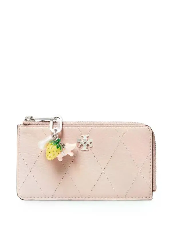 Tory Burch Charlie Quilted Card Case - Pink