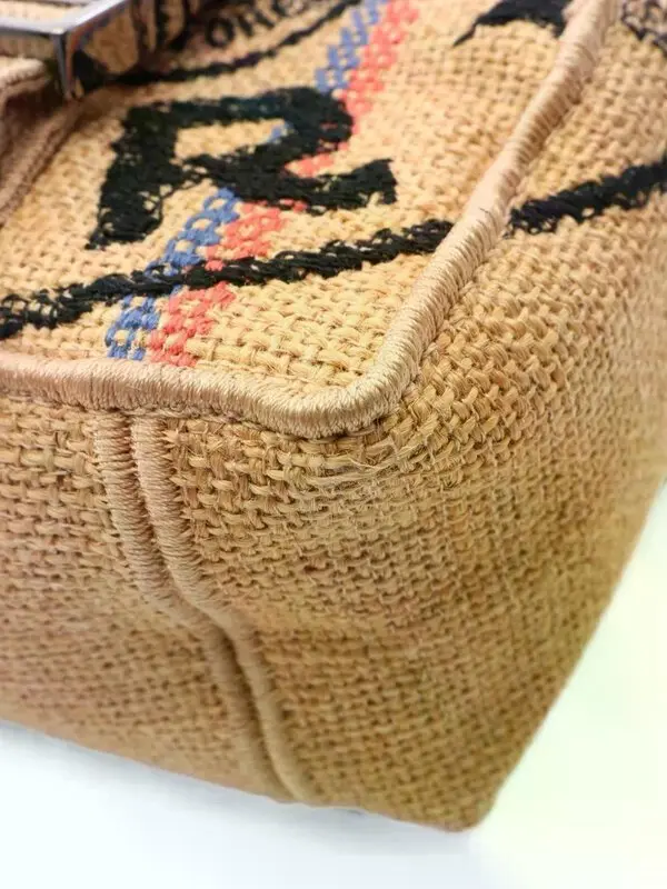 Dior Jute Logo Print Shoulder Bag