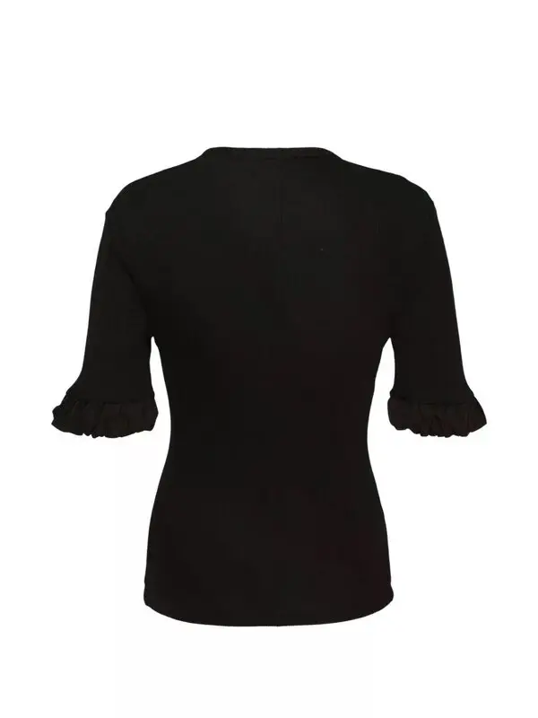 JIL SANDER Ruffled-cuff Ribbed Top