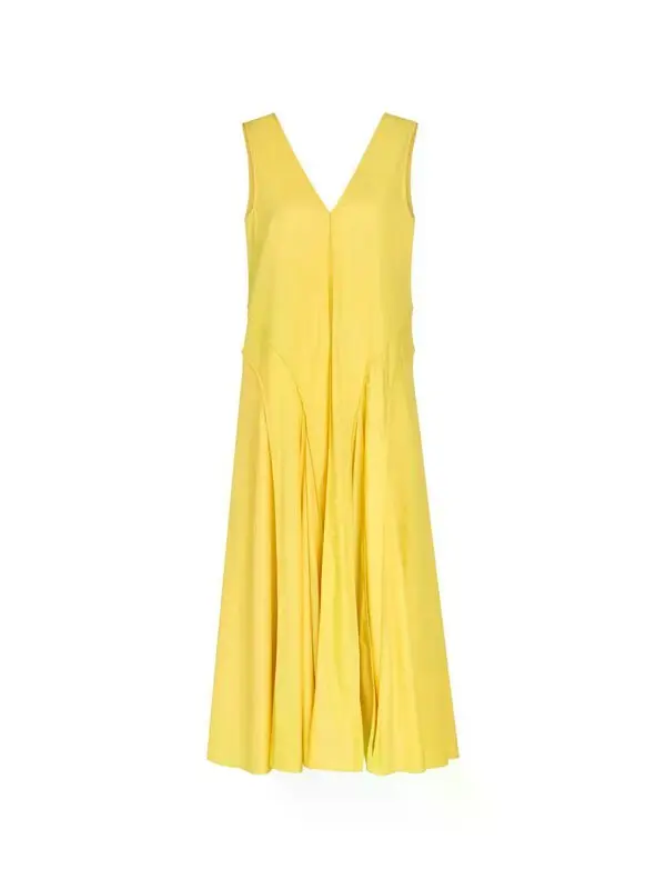 Another Tomorrow V-neck Maxi Dress - Yellow