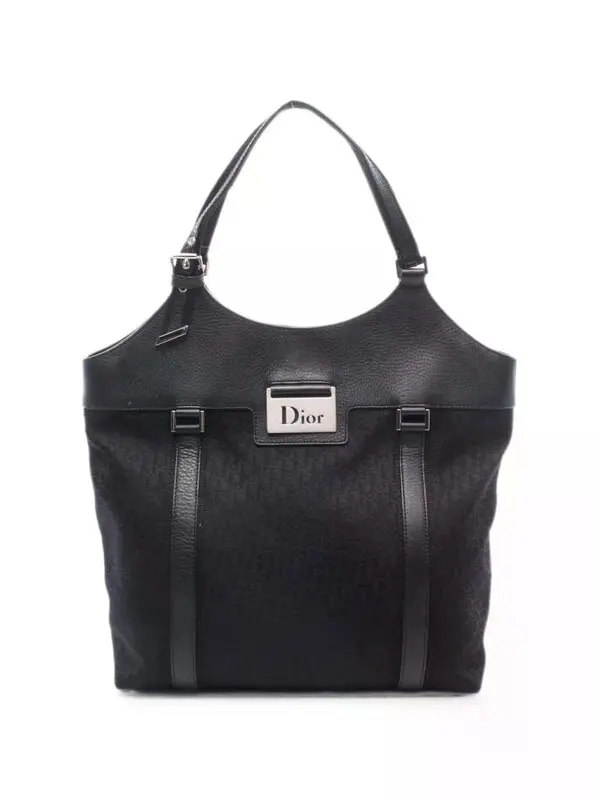 Dior 2010s Trotter Street Chic Tote Bag - Black