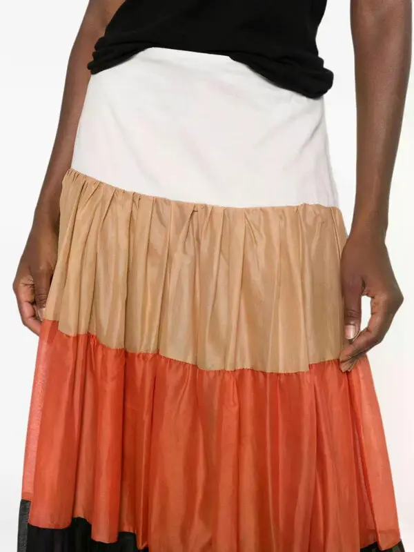 KAOS Colour-block Tiered Maxi Skirt
