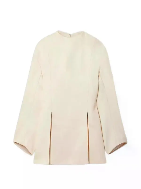 Khaite Mahni Pleated Long-sleeve Top - Neutrals