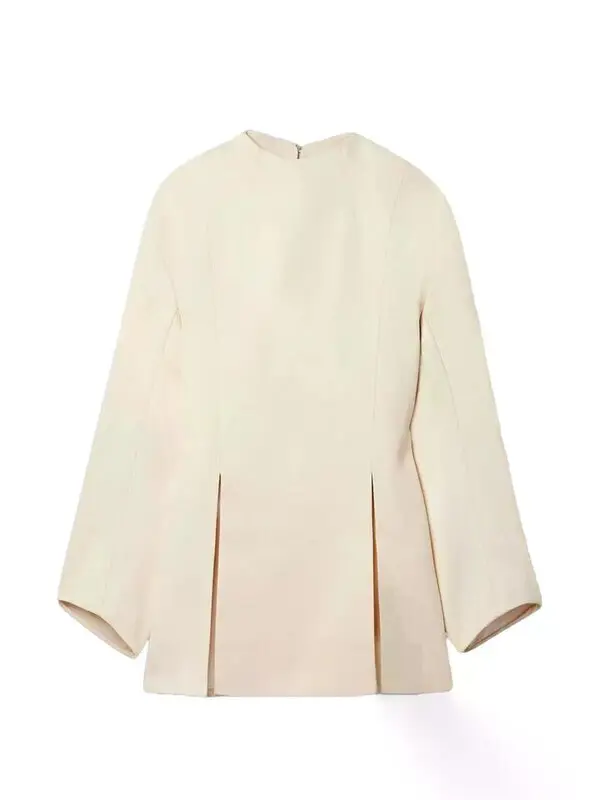 Khaite Mahni Pleated Long-sleeve Top - Neutrals