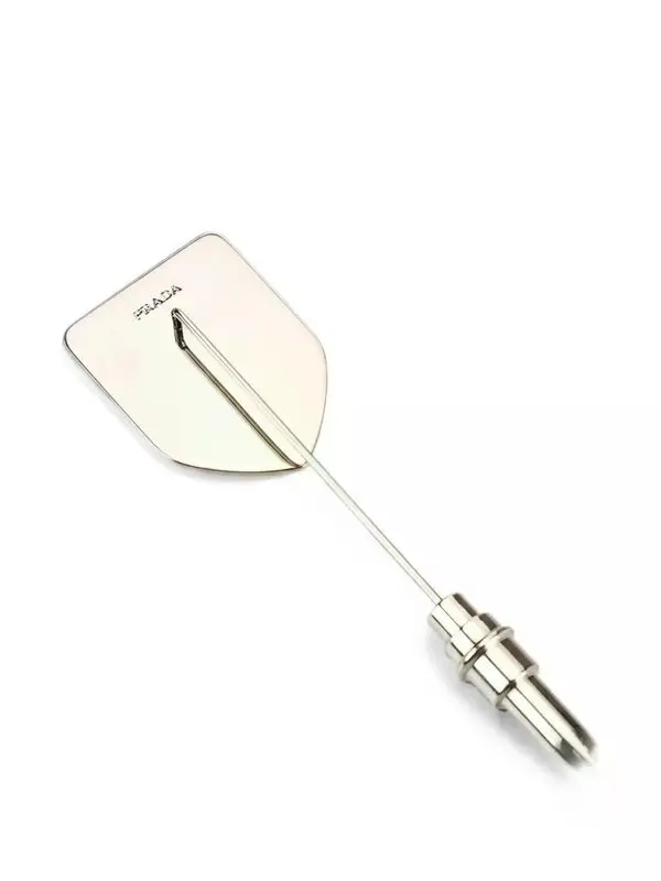 Prada Helmet-motif Shield-plaque Pin