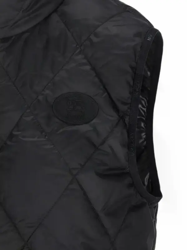 Burberry Diamond-quilted Gilet With Check Trim