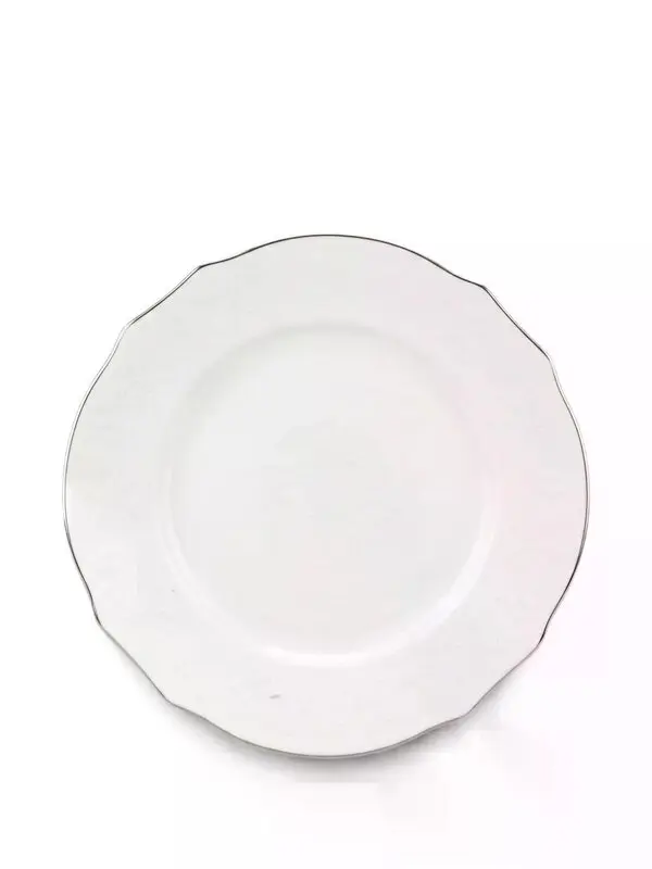 GINORI 1735 Duchessa Platinum-trim Plate - White
