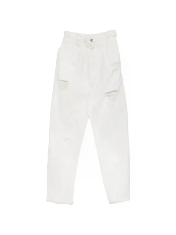 ANIYE BY Distressed Cropped Jeans - White