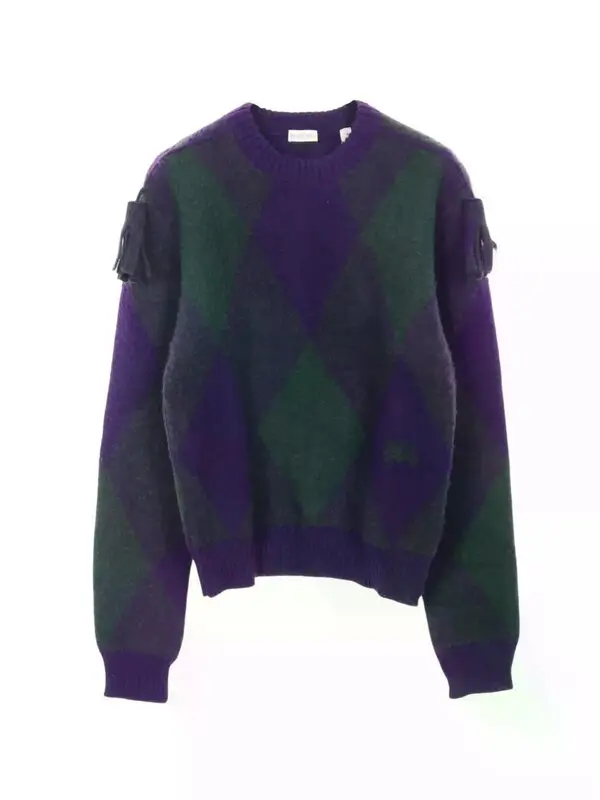 Burberry Argyle Tassel Sweater - Purple